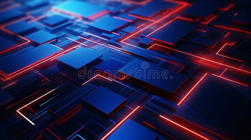 A Blue Computer Graphic Background Blue and Red Abstract and Computer ...