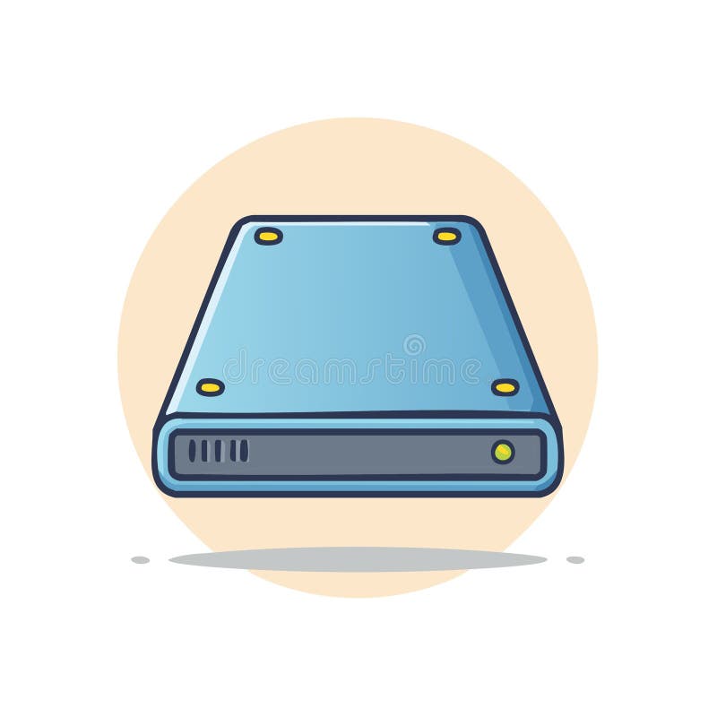 Blue Computer Hard Drive Isolated, Front View. Hard Disk Digital Element for Desktop Pc ...