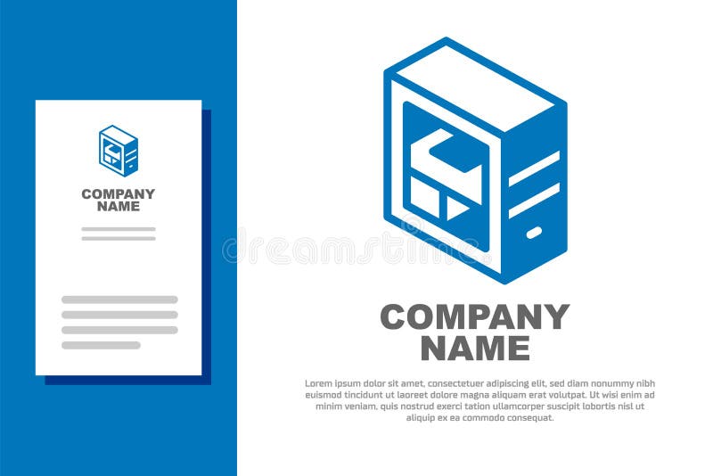 Blue Computer Monitor Screen Icon Isolated on White Background ...