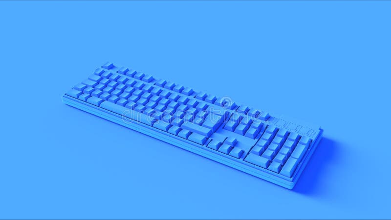 Blue Slim Computer Keyboard Stock Illustration - Illustration of lever ...