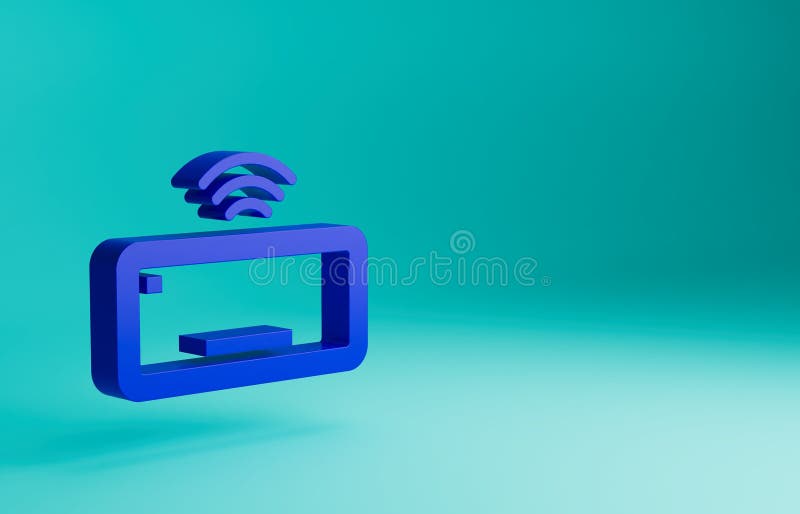 Blue Computer Keyboard Icon Isolated on Blue Background. PC Component ...