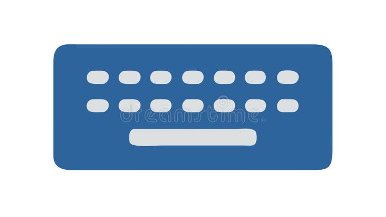 Blue Computer Keyboard Icon, Typing or Data Input Device, Vector Design ...
