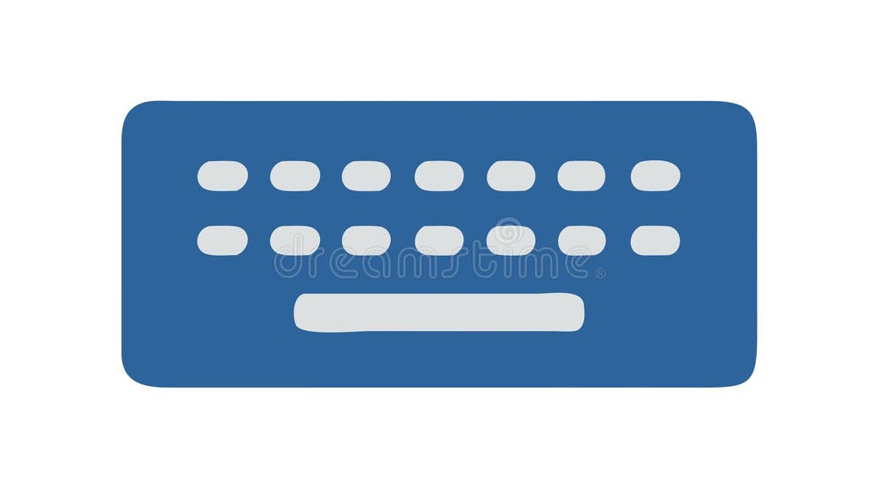 Blue Computer Keyboard Icon, Typing or Data Input Device, Vector Design ...