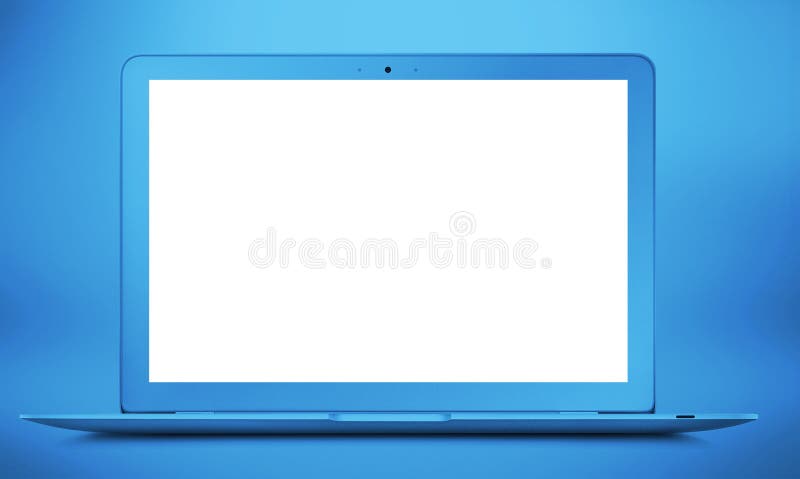 Blue Computer Model with White Stock Illustration - Illustration of ...