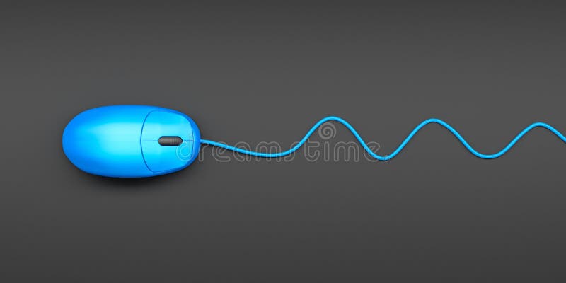 Blue computer mouse stock illustration. Illustration of reflection ...