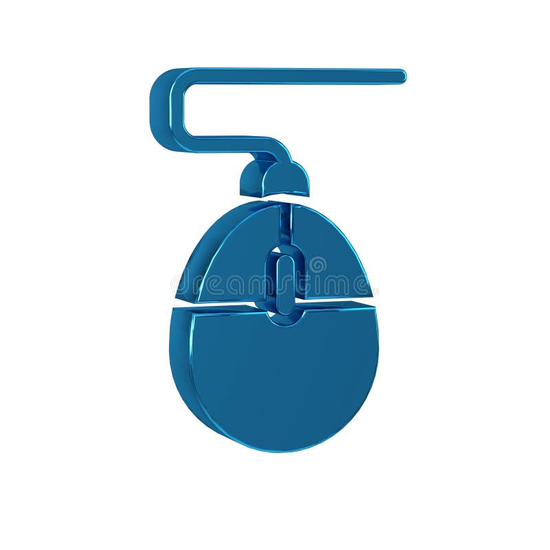 Blue Computer Mouse Gaming Icon Isolated on Transparent Background ...