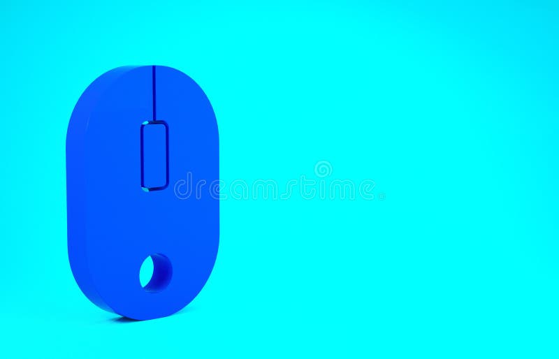 Blue Computer Mouse Icon Isolated on Blue Background. Optical with ...