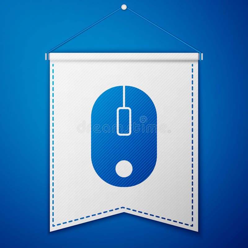 Blue Computer Mouse Icon Isolated on Blue Background. Optical with ...