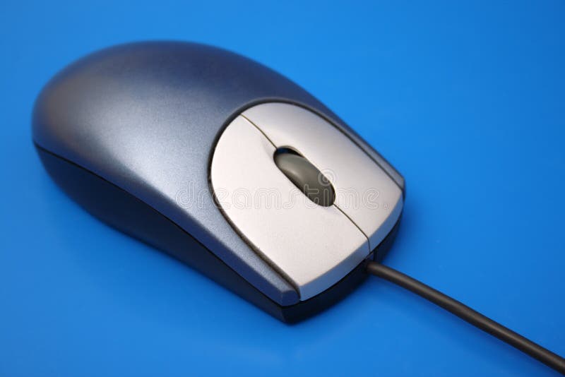 Blue computer mouse stock image. Image of plug, technology - 33478131