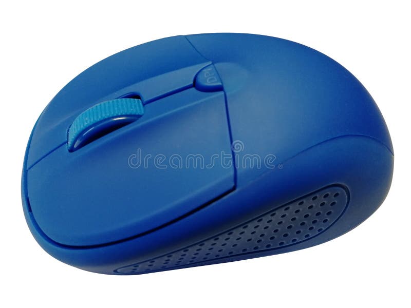 Blue Computer Mouse on White Background Stock Image - Image of blue ...