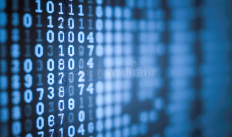 Blue Computer Screen Filled with Binary Code. Ideal for Concepts Related To Data, Technology ...