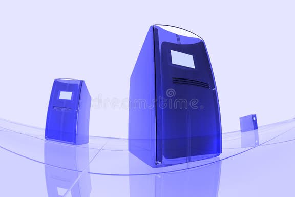 Blue computers stock illustration. Illustration of network - 1638876