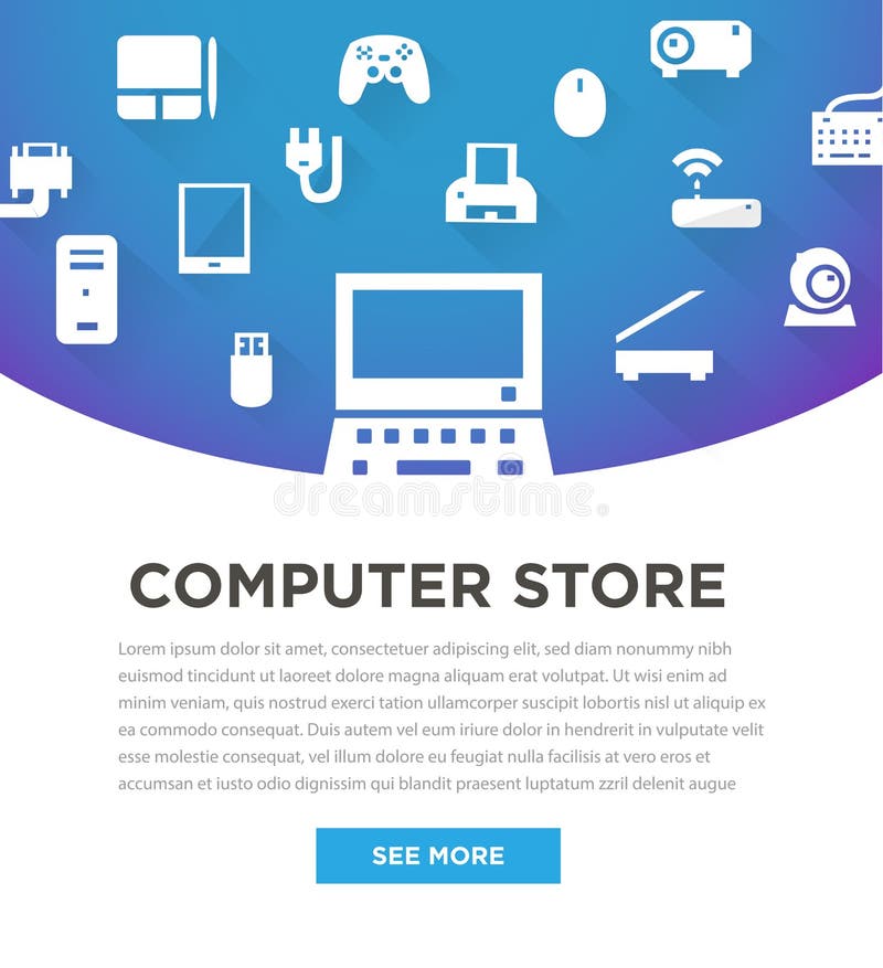 Blue Computers Device Icons Stock Vector - Illustration of tablet ...