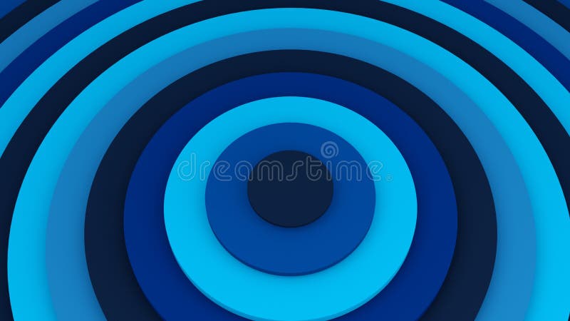 Blue Concentric Circles 3D Illustration Stock Illustration ...