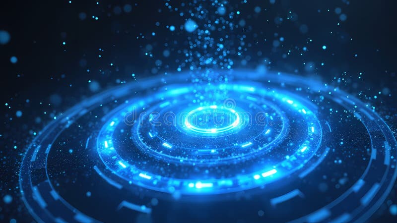 Blue Concentric Circles in a Radiant Energy Field Stock Image - Image ...