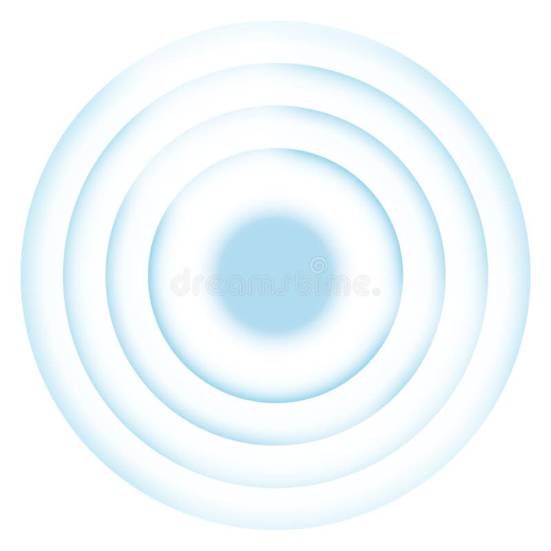 Blue Concentric Circles. Sonar Waves Stock Illustration - Illustration ...