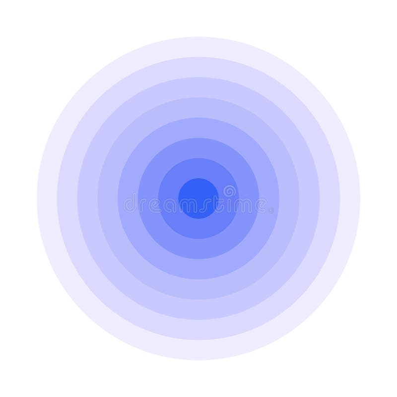 Blue Concentric Rings. Epicenter Icon Stock Vector - Illustration of ...