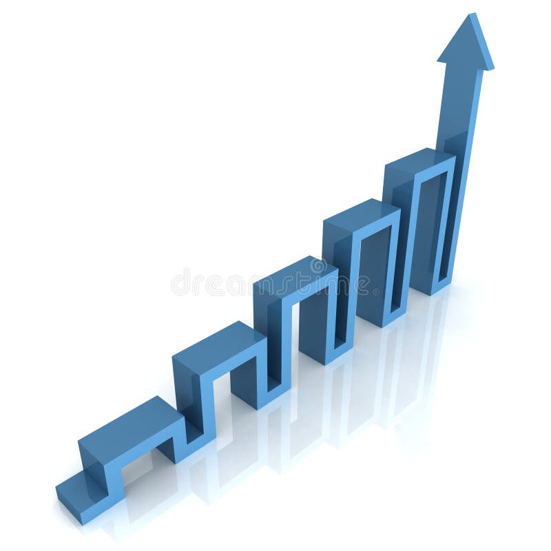 Blue 3d graph stock illustration. Illustration of earning - 14222905