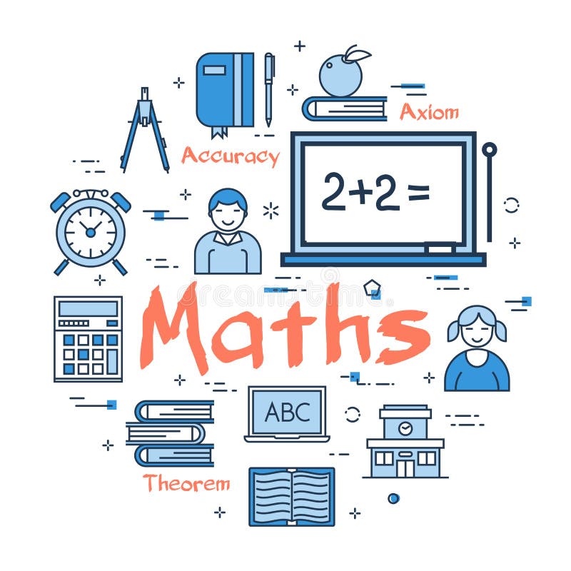 Blue Concept with Maths Subject Stock Vector - Illustration of blue ...