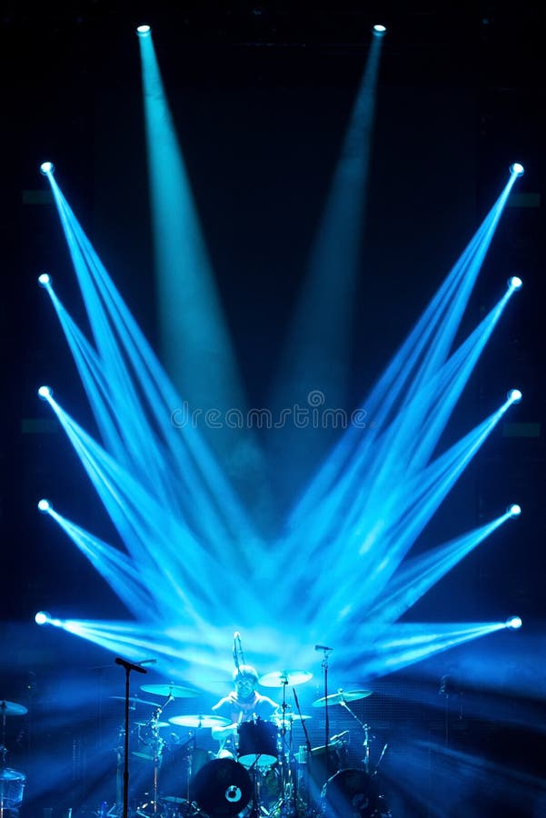 Blue concert lights stock image. Image of performance - 200982085