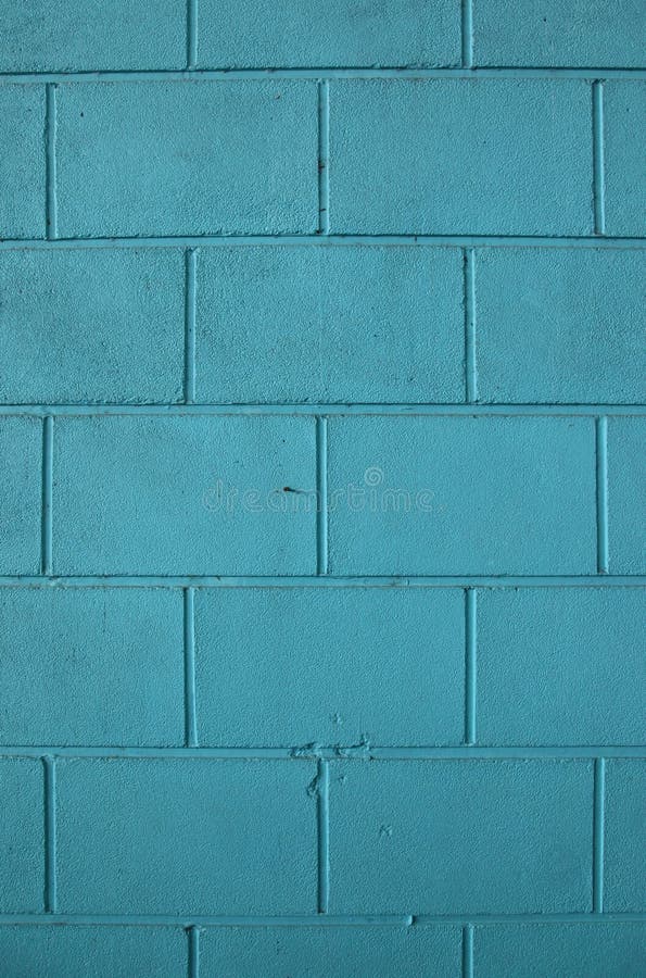 Blue Concrete Solid Brick Wall Stock Photo - Image of solid, exterior ...