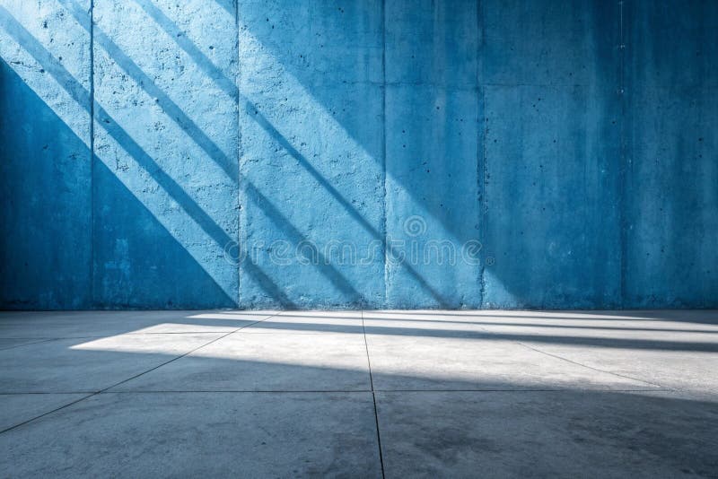 Blue Concrete Wall with Floor for Product Display Stock Illustration ...