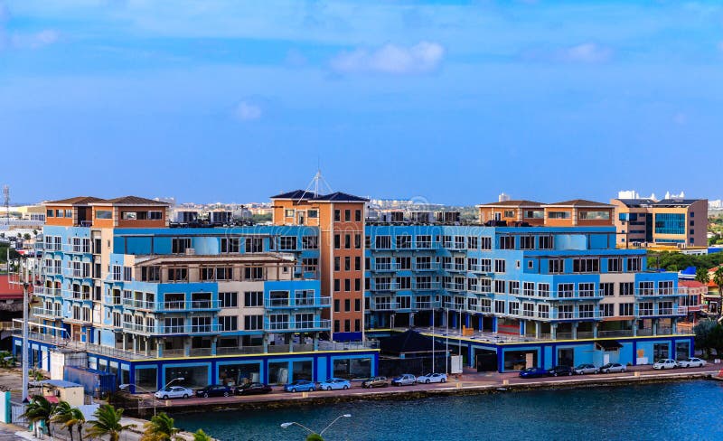 Building in Aruba stock photo. Image of colorful, blue - 27911006
