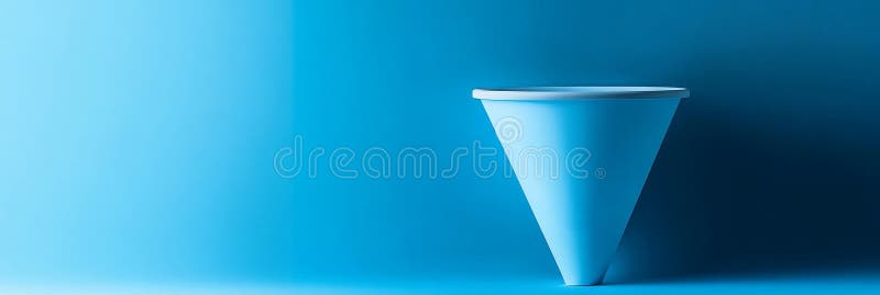 Blue Cone Paper Cup Simple Clean Single Light Blue Paper Cone ...