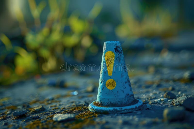 Blue Cone with a Yellow Dot. Suitable for Educational Concepts Stock ...