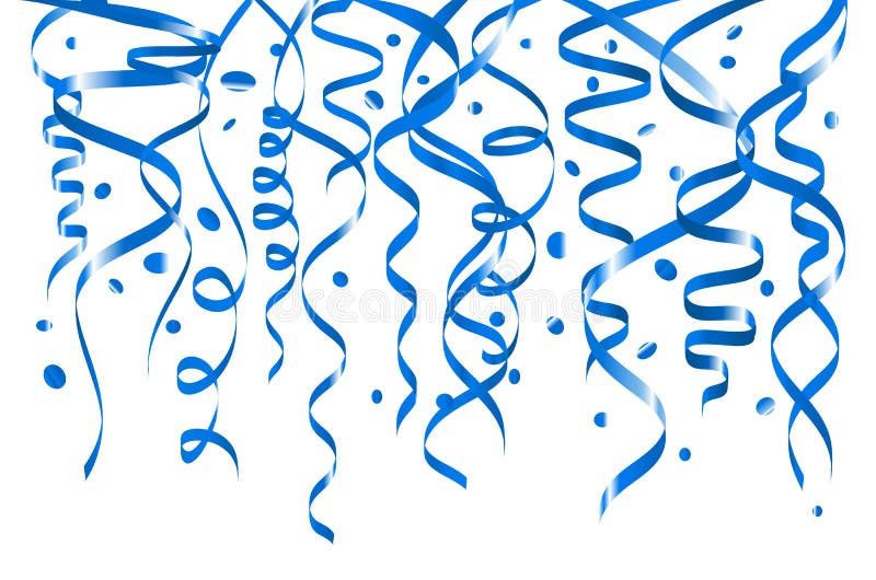 Blue Confetti. Celebration Carnival Ribbons. Luxury Greeting Card Stock ...