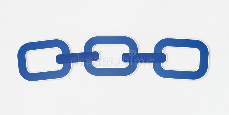 Blue Connected Chain Icon Board Stock Illustration - Illustration of ...