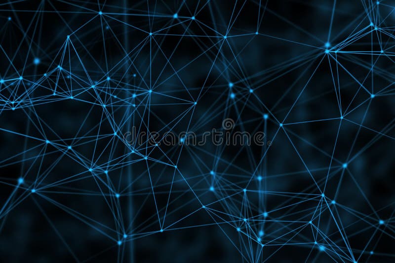 Blue Connection Lines on Black Background for Technology Concept Stock ...