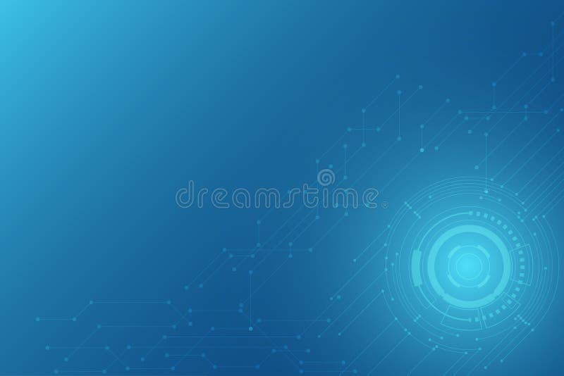 Blue Connection Power Light. Technology Background with Line and ...