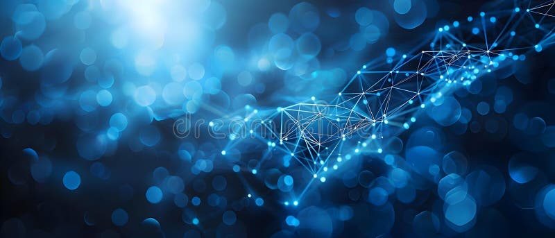 Blue Connectivity: Abstract Network of Lines & Dots. Concept Technology ...