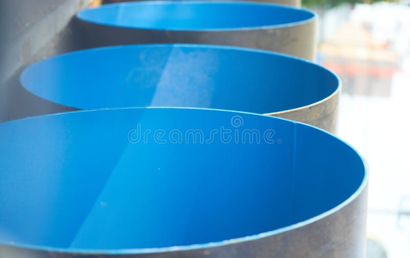 Blue Construction Big Pipe before Install with Sun Flare ,vertical ...