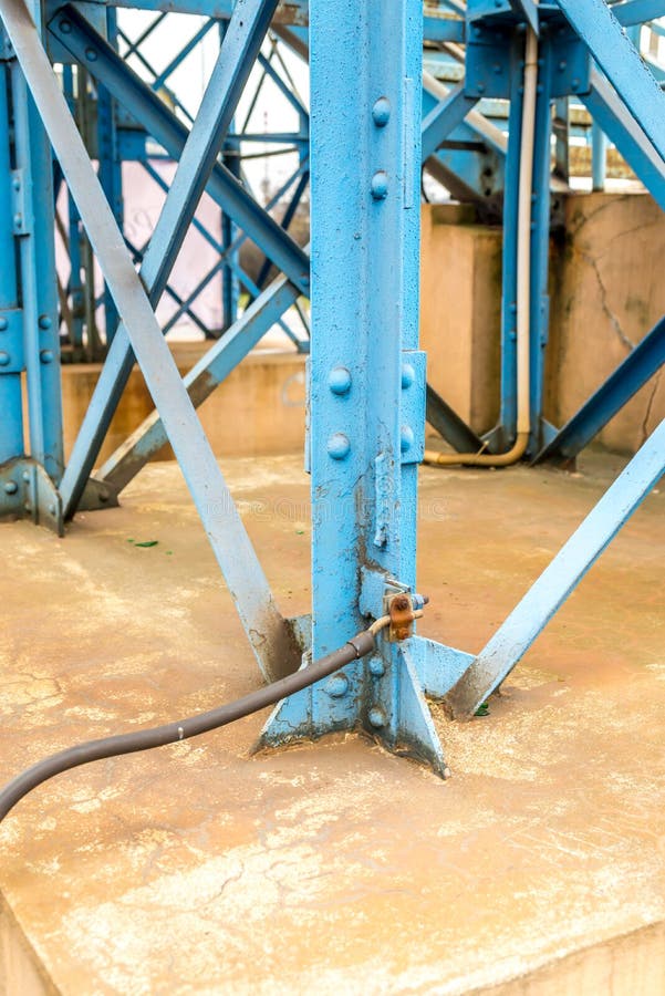 Blue construction earthing stock photo. Image of detail - 49209420