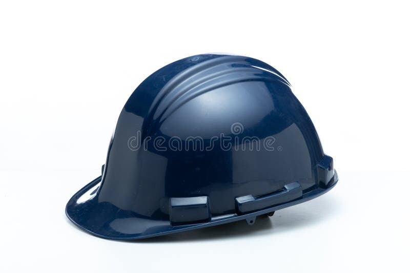 Blue Construction Hard Hat on White Background Stock Image - Image of ...