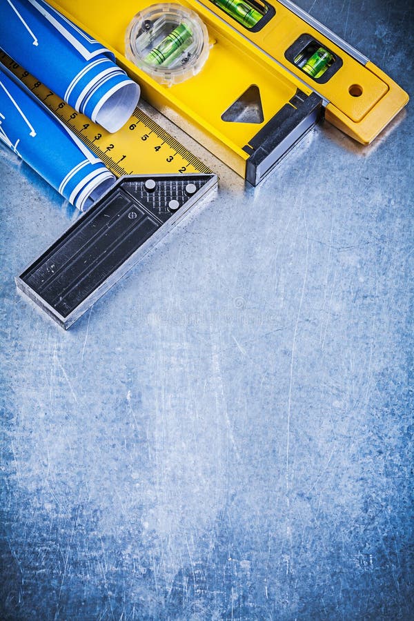 Set of Construction Levels on Wooden Board Stock Photo - Image of ...