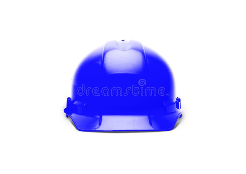 Blue Construction Safety Hard Hat Facing Forward Isolated on White ...