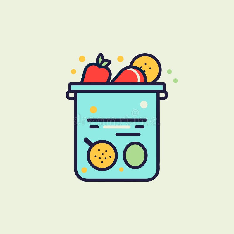 Vector a Colorful Assortment of Fruits and Vegetables in a Blue ...