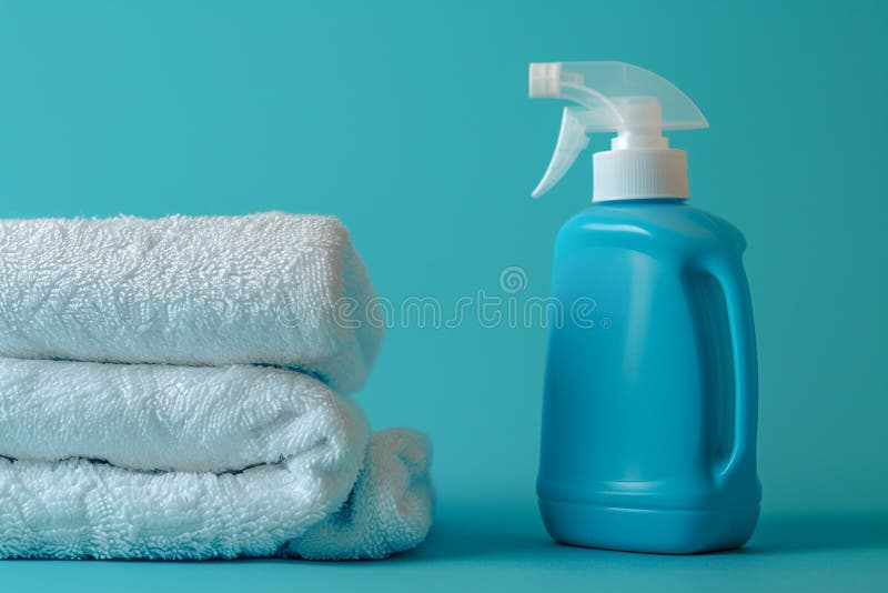 Blue Container for Liquid Laundry Detergent Against the Background of a ...