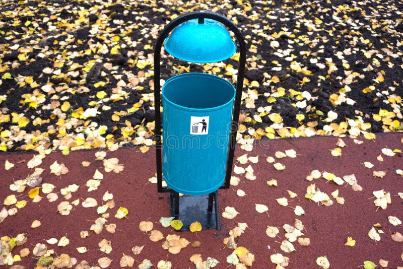 The Blue Container To a Garbage Dump in a Public Place . Stock Image ...