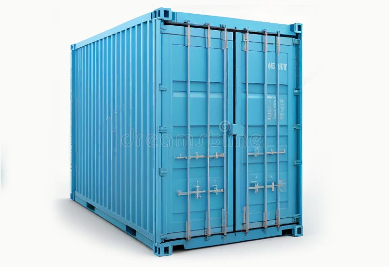 Blue Container on a White Background. Stock Illustration - Illustration ...