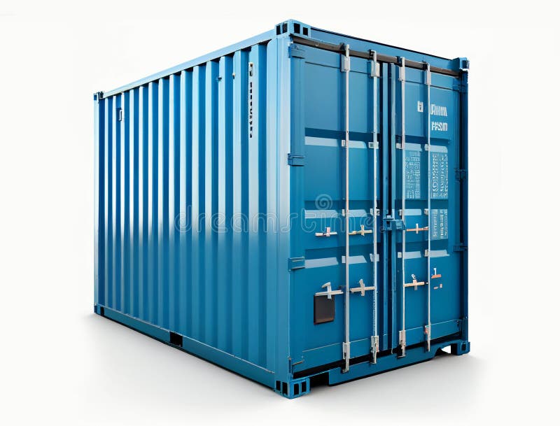 Blue Container on a White Background. Stock Illustration - Illustration ...