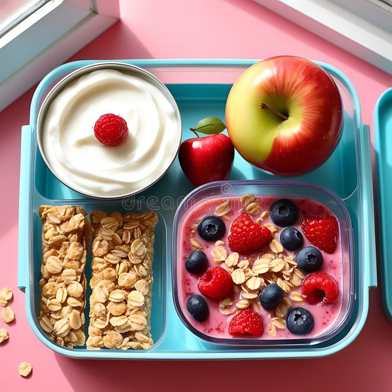 A Blue Container with Yogurt and Yogurt Next To a Container of Yogurt ...