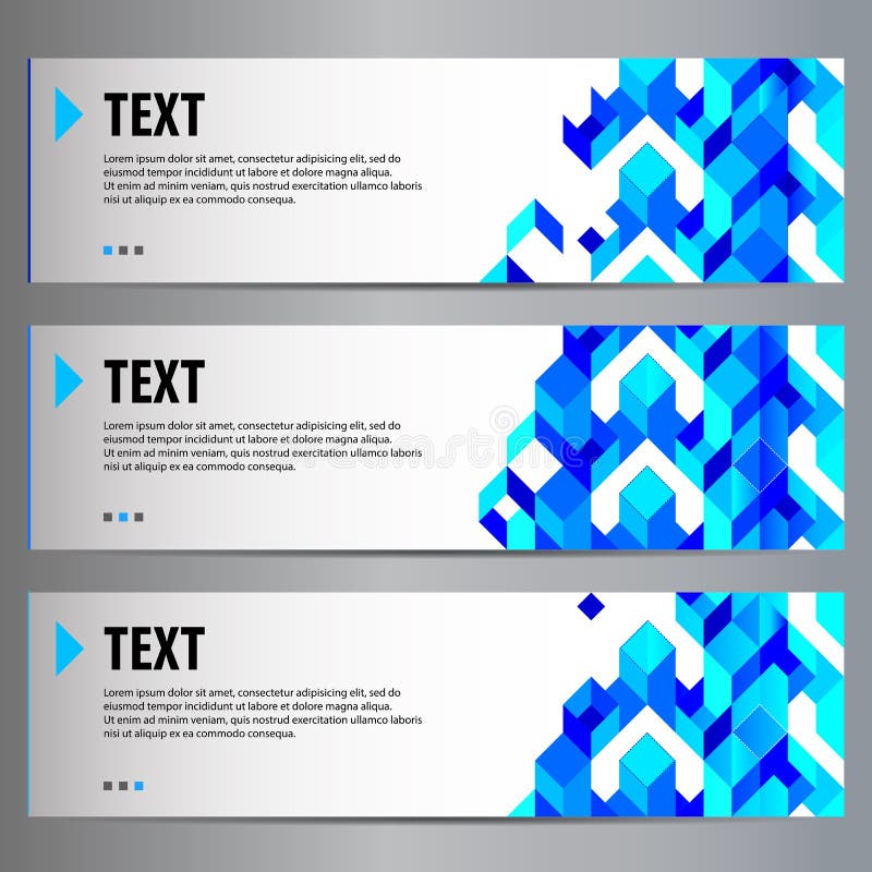 Blue Content Geometric Banners (place for Your Text) Stock Illustration ...