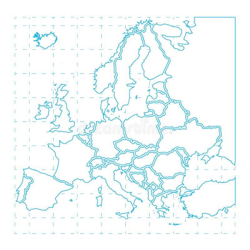 Europe - Contour Map, Vector Illustration Stock Vector - Illustration ...