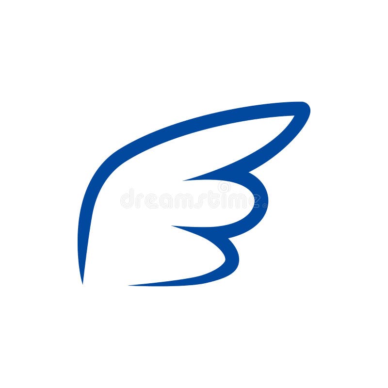 Blue Angel Wing Icon, Simple Style Stock Vector - Illustration of black ...