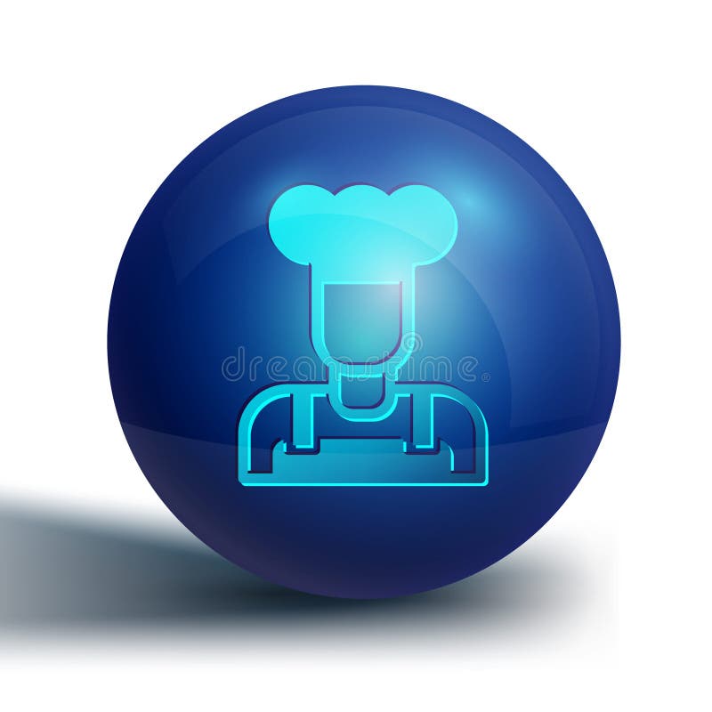 Blue Chef Hat Icon Isolated on Blue Background. Cooking Symbol. Cooks ...