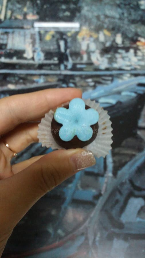 Blue cookie flower stock photo. Image of cookie, flower - 92255518